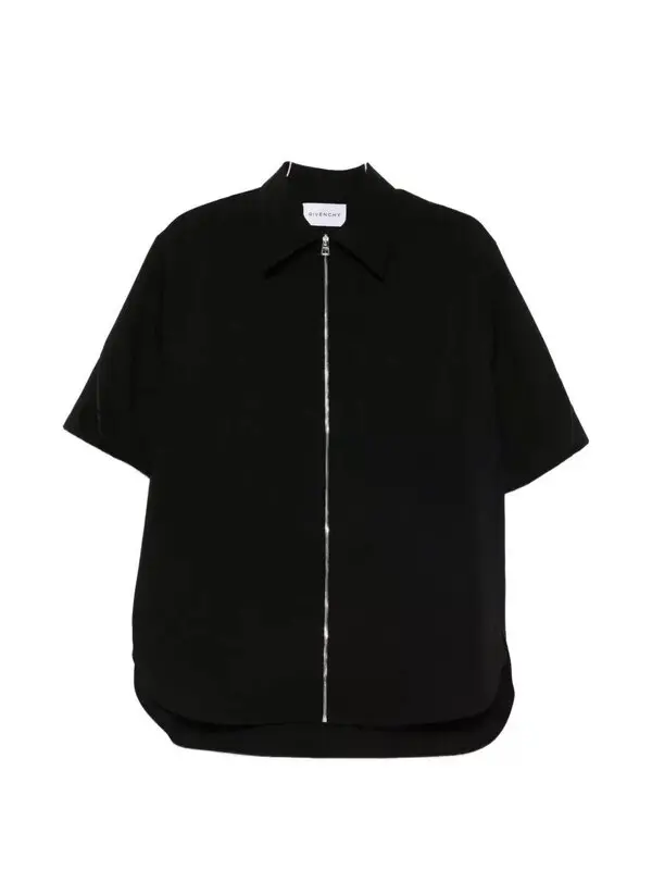 Givenchy Zip-up Short-sleeve Shirt - Black