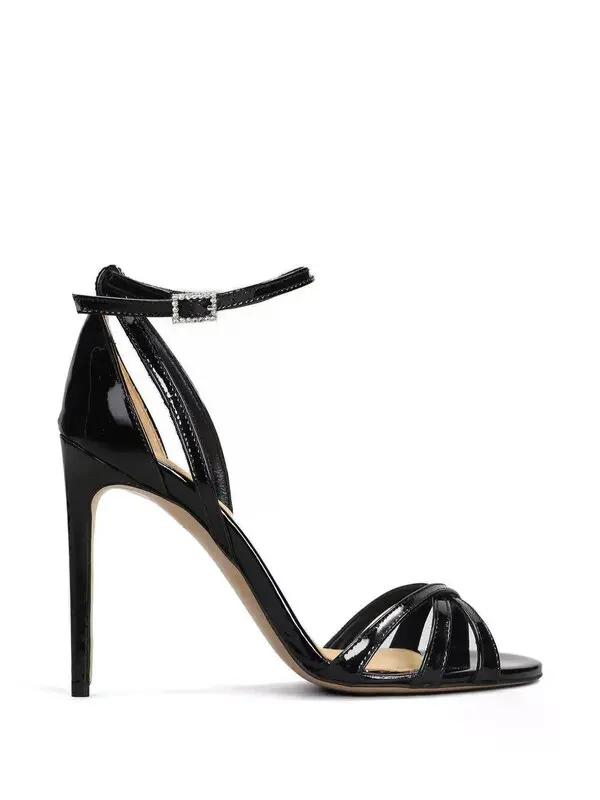 FRATELLI RUSSO Tesa Crossover-strap Leather Heeled Sandals - Black