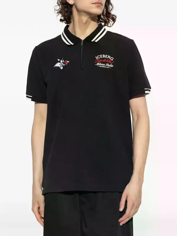 Iceberg Embroidered Tipped Polo Shirt