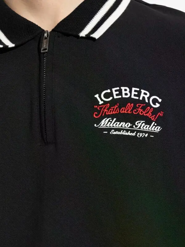Iceberg Embroidered Tipped Polo Shirt