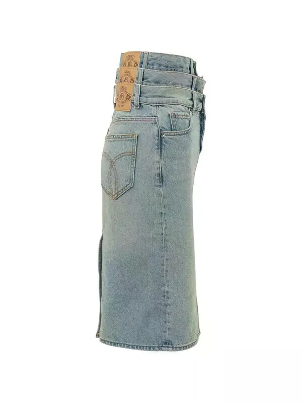 Fiorucci Triple-waistband Denim Skirt