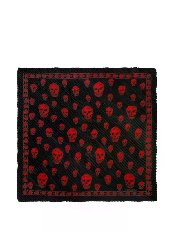 Alexander McQueen Skull-print Silk Scarf - Black