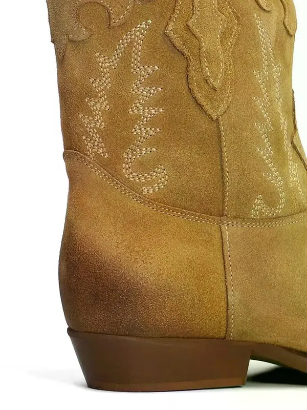GISEL MOIRE Malawi Embroidered Suede Boots
