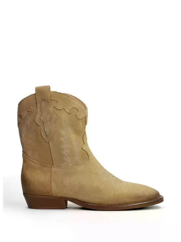 GISEL MOIRE Malawi Desert Suede Texan Ankle Boots - Neutrals