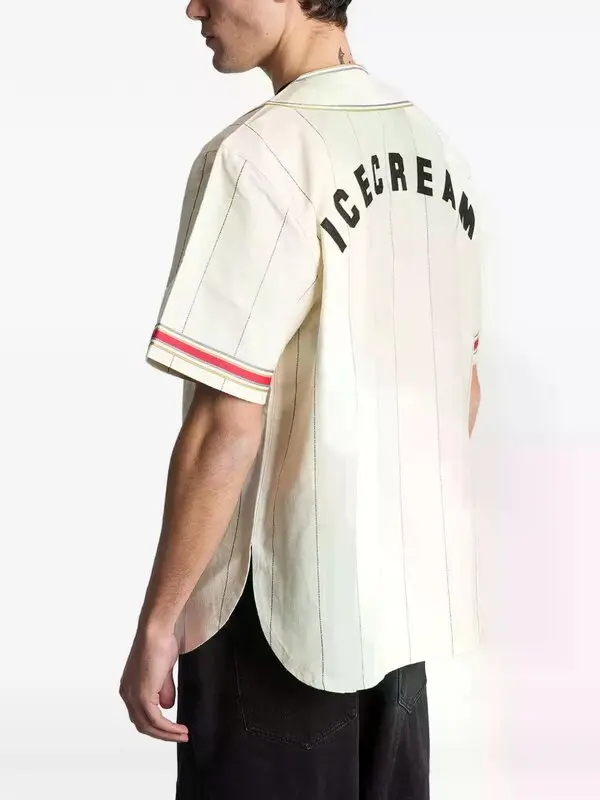 ICECREAM Pinstripe Logo-patch Jersey Shirt