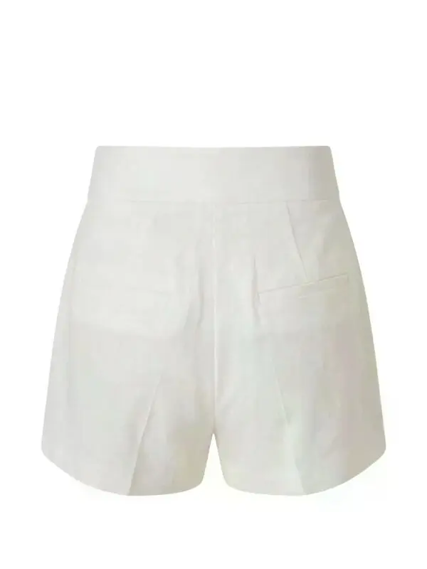 Elisabetta Franchi Logo Button Pleated Shorts - White