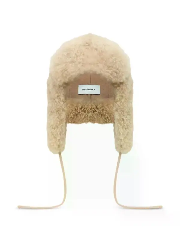 YVES SALOMON Shearling Trapper Hat - Neutrals