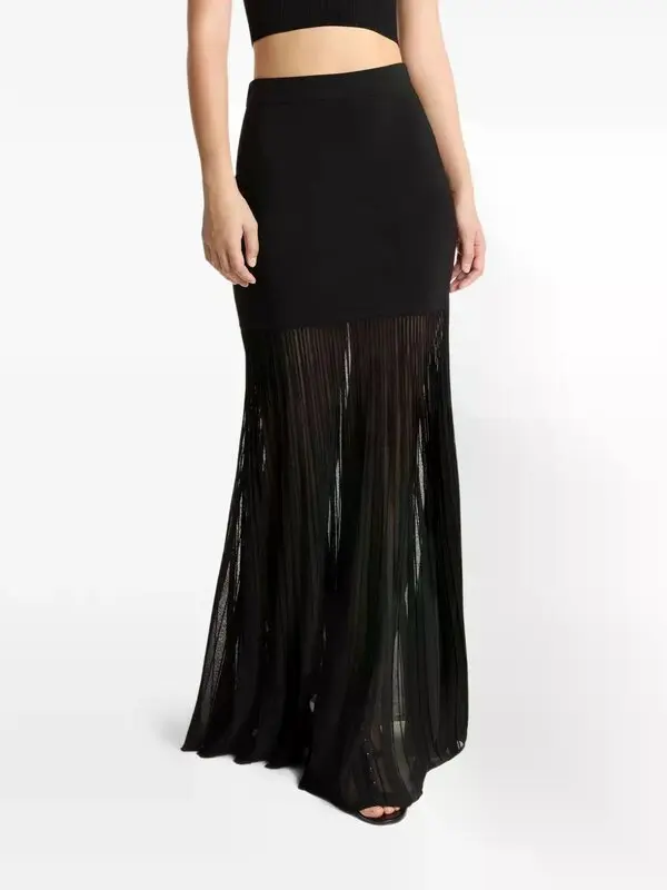 Michael Kors Pleated Ribbed Floor-length Skirt