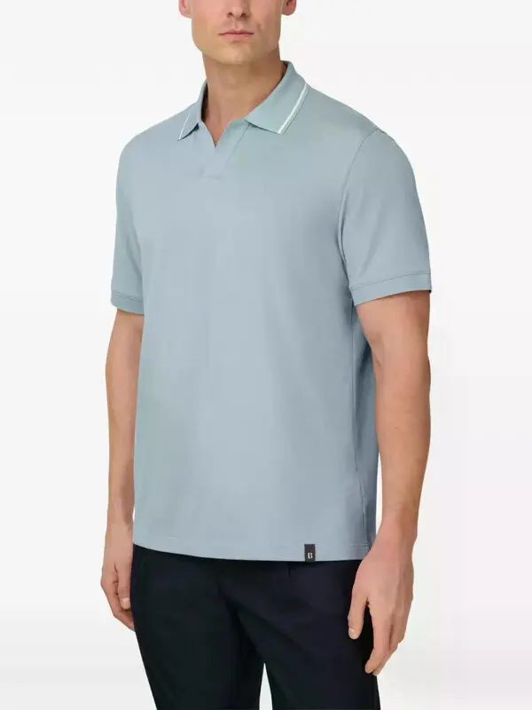 Boggi Milano High-performance Piqué Polo Shirt With S-cafè® Yarn - Blue