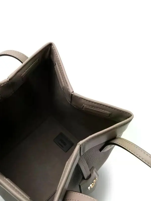 Fendi Mini Origami Leather Shoulder Bag - Brown