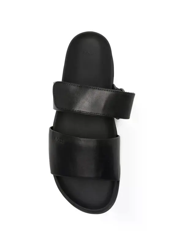 BOSS Leather Slides With Riptape Strap
