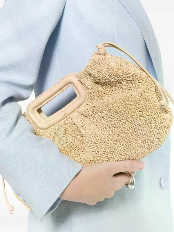 Maje Textured Top Handle Bag - Neutrals