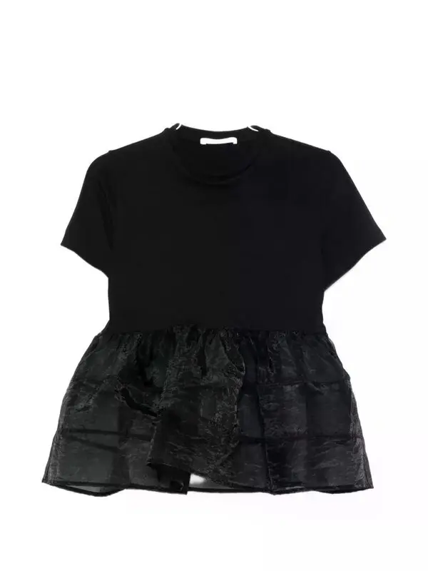 Cecilie Bahnsen David Ruffled Peplum T-shirt - Black