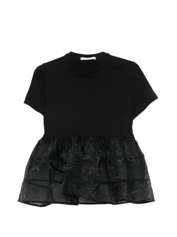 Cecilie Bahnsen David Ruffled Peplum T-shirt - Black