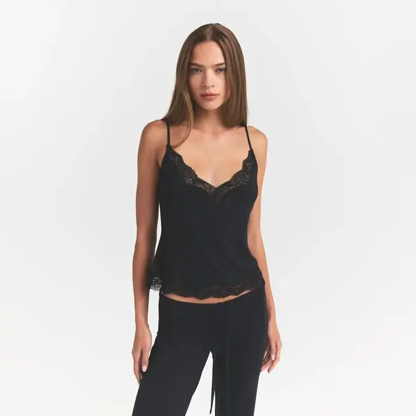 SKIMS Sleep Lace Cami Top And Pant Set - Onyx