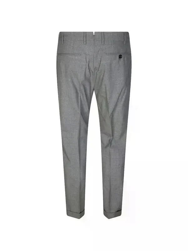 BERWICH Pleated Turn-up Trousers - Grey