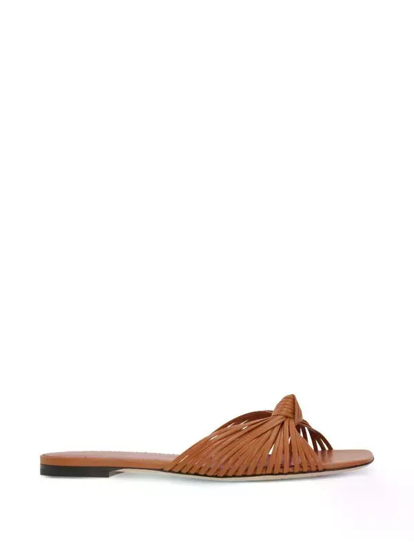 Valentino Garavani Knotted Leather Sandals - Neutrals