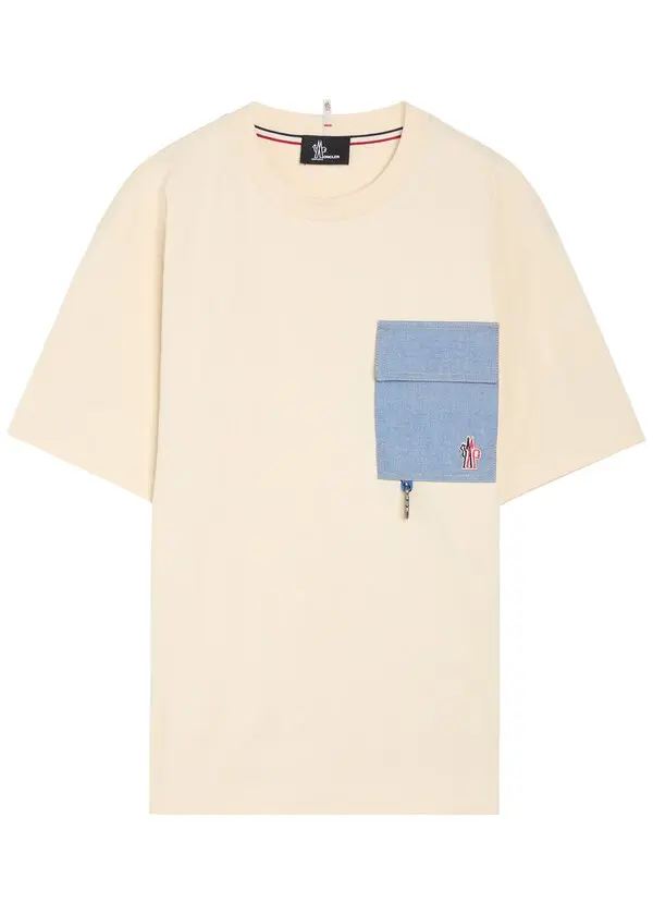 Moncler Denim-pocket Logo Cotton T-shirt