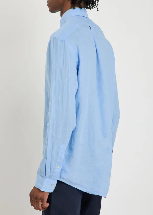 Polo Ralph Lauren Logo-embroidered Linen Shirt - Blue