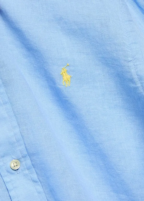 Polo Ralph Lauren Logo-embroidered Linen Shirt - Blue