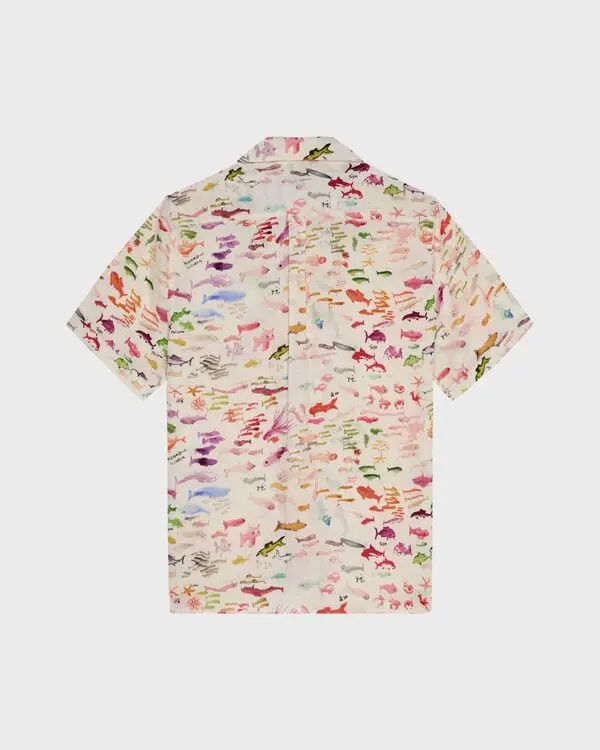 Vilebrequin Linen Bowling Shirt Pescador X Fabrice Hyber Shirt Charli