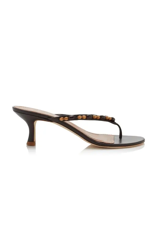 Staud Freja Beaded Thong Sandals