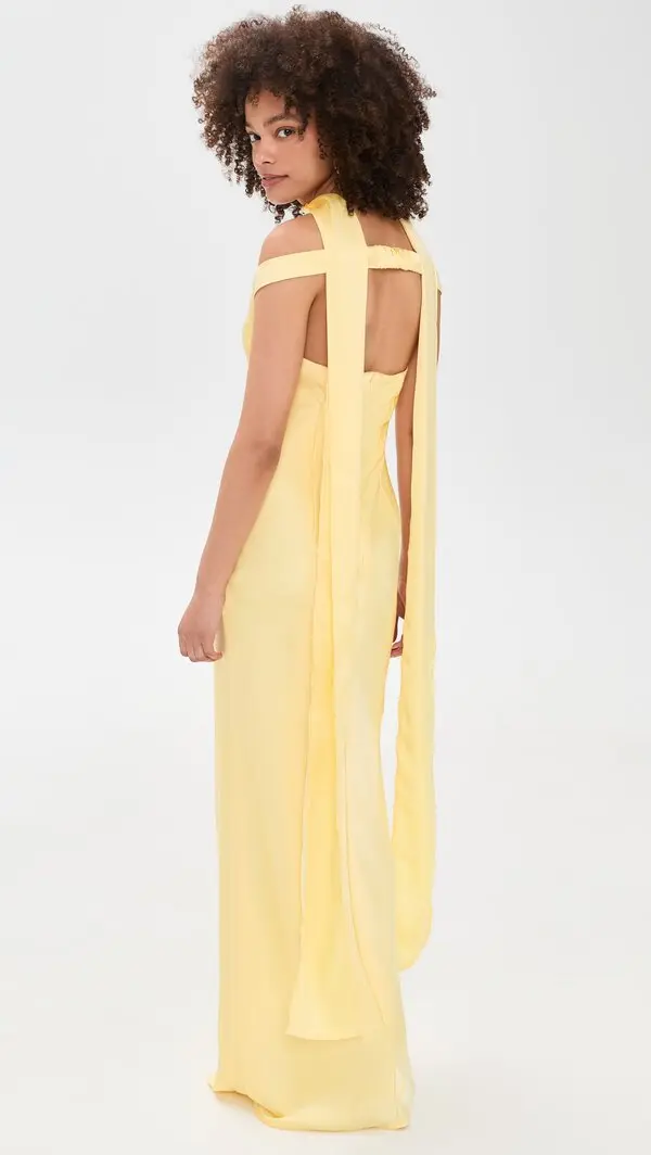RUNAWAY THE LABEL Raphaella Off Shoulder Maxi Dress - Buttermilk