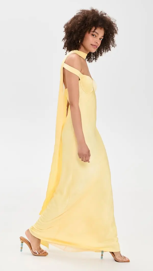 RUNAWAY THE LABEL Raphaella Off Shoulder Maxi Dress - Buttermilk