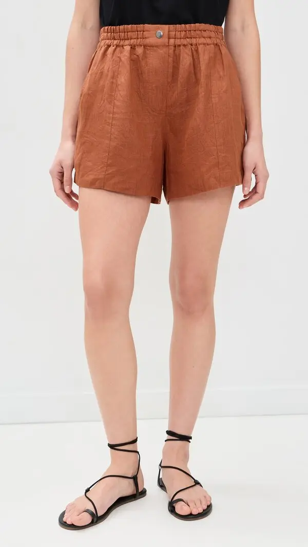 APIECE APART Mar Linen Shorts - Harissa