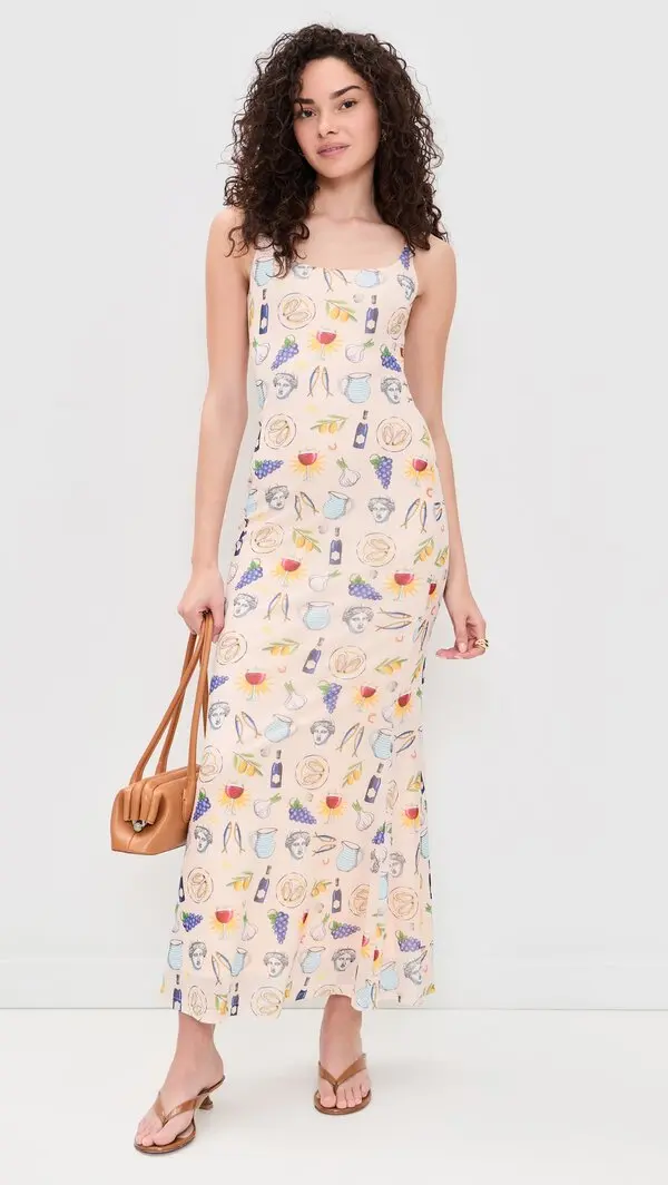 ANOTHER GIRL Eurosummer Print Mesh Maxi Dress