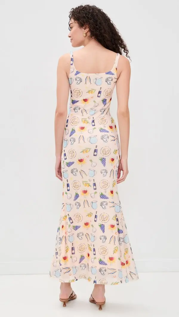 ANOTHER GIRL Eurosummer Print Mesh Maxi Dress