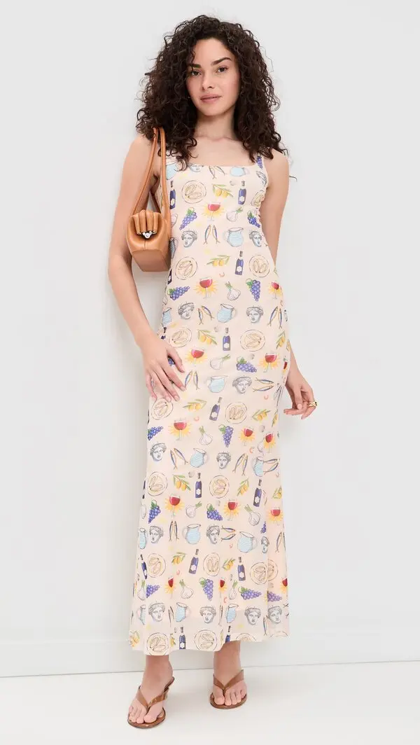 ANOTHER GIRL Eurosummer Print Mesh Maxi Dress