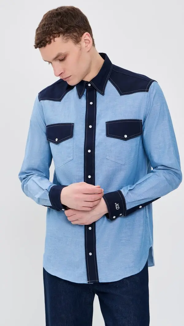 NICHOLAS DALEY Western Shirt - Navy