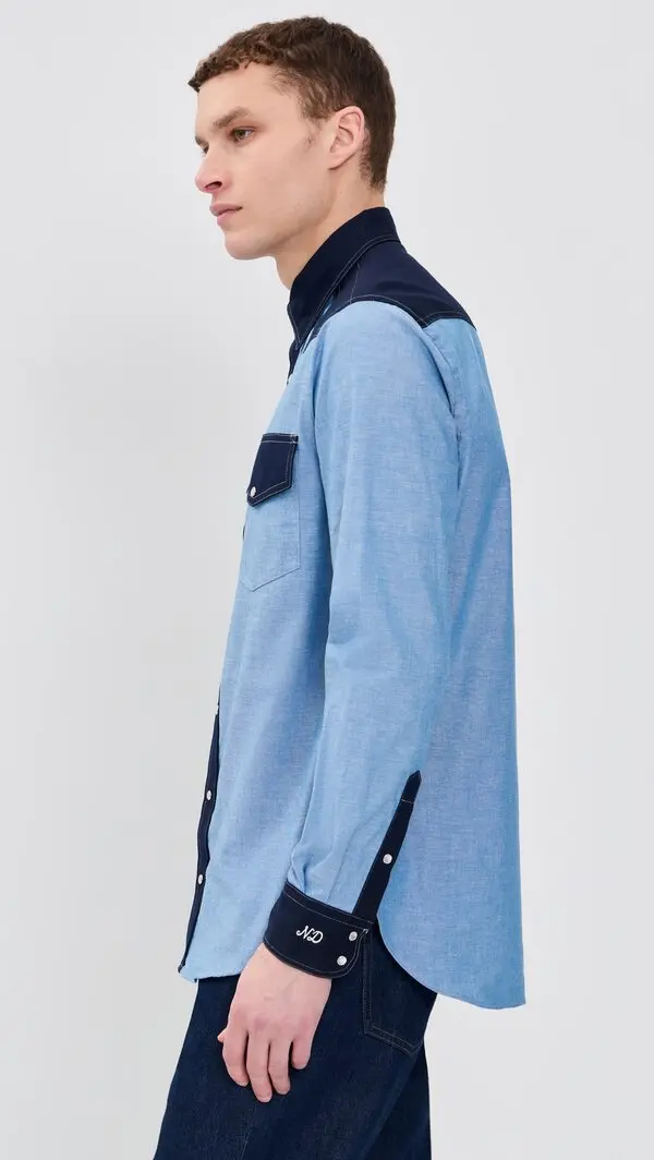 NICHOLAS DALEY Western Shirt - Navy