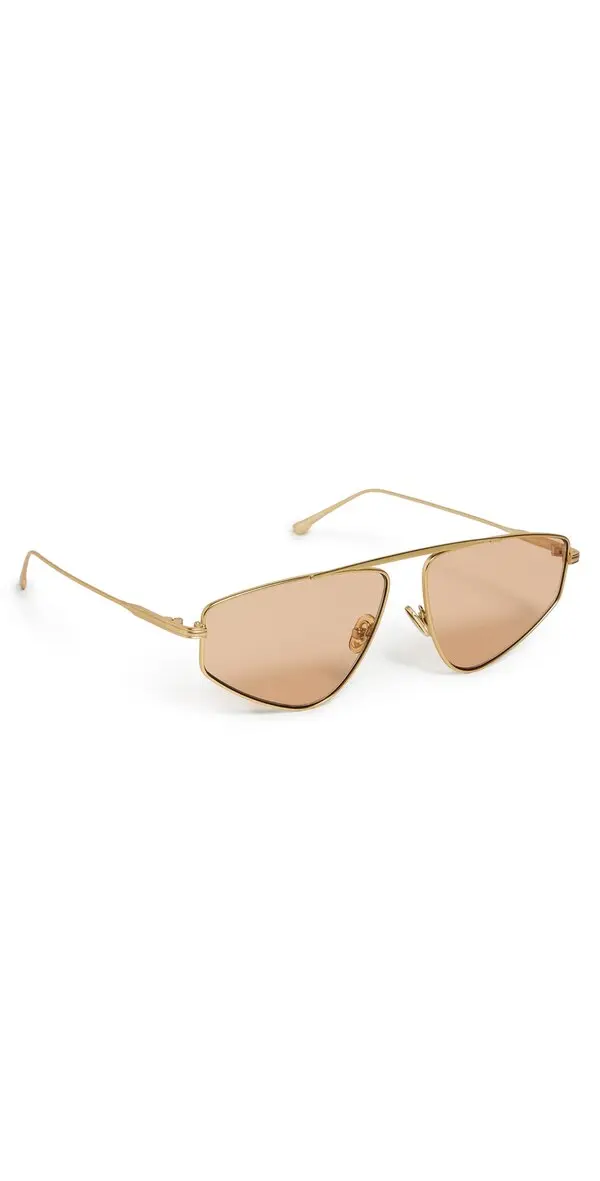 ELISA JOHNSON Riley Sunglasses - Gold Metal Amber Lens