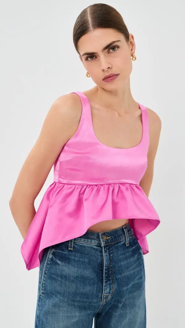 Azeeza Esme Satin Top - Fuchsia