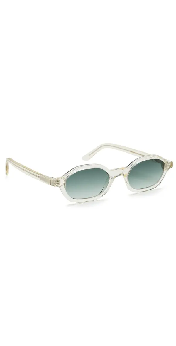 Illesteva Munich Rectangle Sunglasses - Champagne W/ Olive Lenses