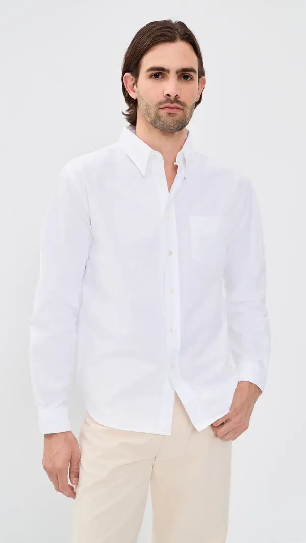 KNICKERBOCKER Beefy Cotton Oxford Shirt - White