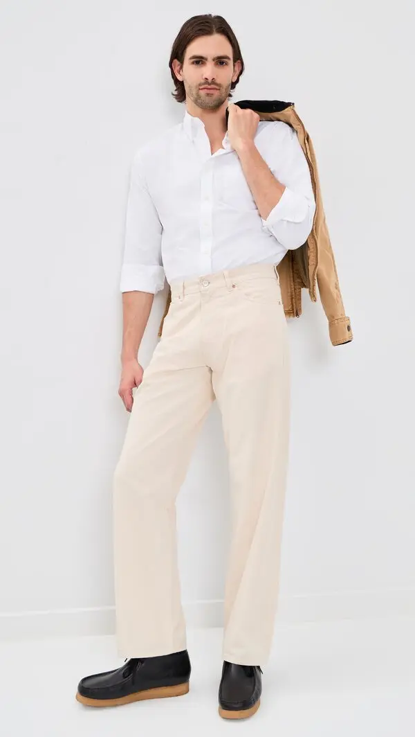 KNICKERBOCKER Beefy Cotton Oxford Shirt - White