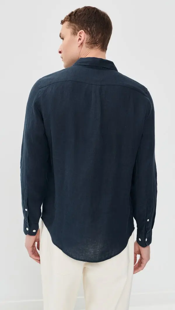 Portuguese Flannel Linen Shirt - Navy