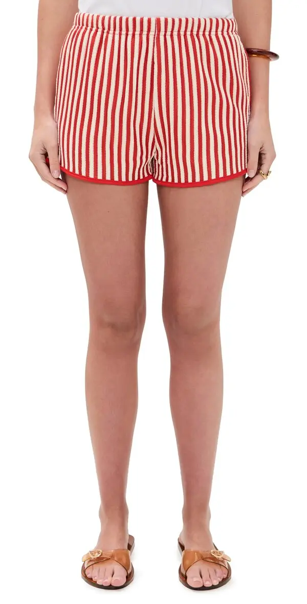 BAILEY ROSE Stripe Shorts - Chili