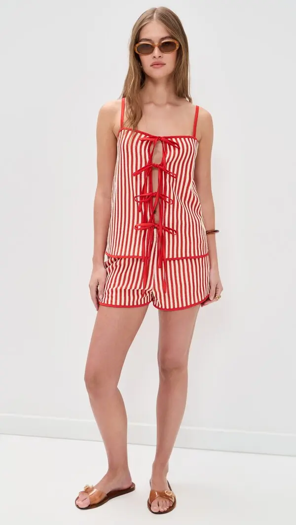 BAILEY ROSE Striped Knit Shorts