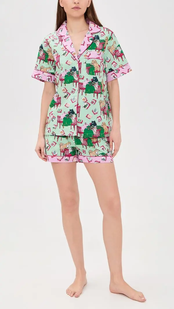 PRINTFRESH Mahjong Short Pajama Set