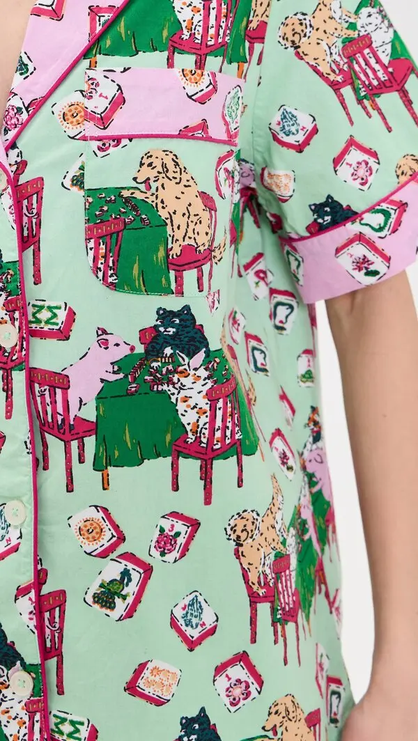 PRINTFRESH Mahjong Short Pajama Set