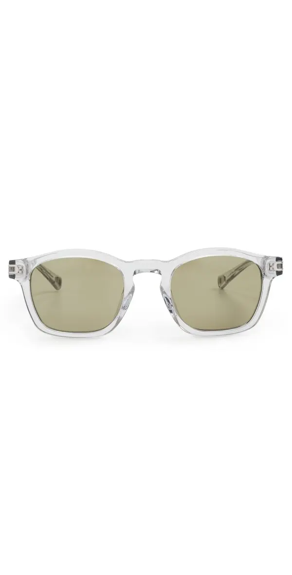 Orlebar Brown The Davey Square Frame Sunglasses - Crystal/herbal Green