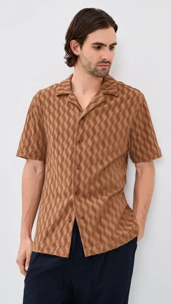Frescobol Carioca Roberto Terry Jacquard Shirt
