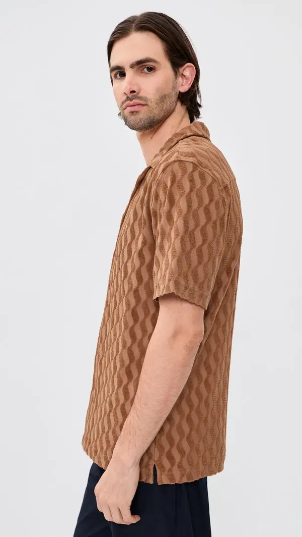 Frescobol Carioca Roberto Terry Jacquard Shirt