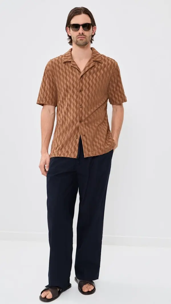 Frescobol Carioca Roberto Terry Jacquard Shirt