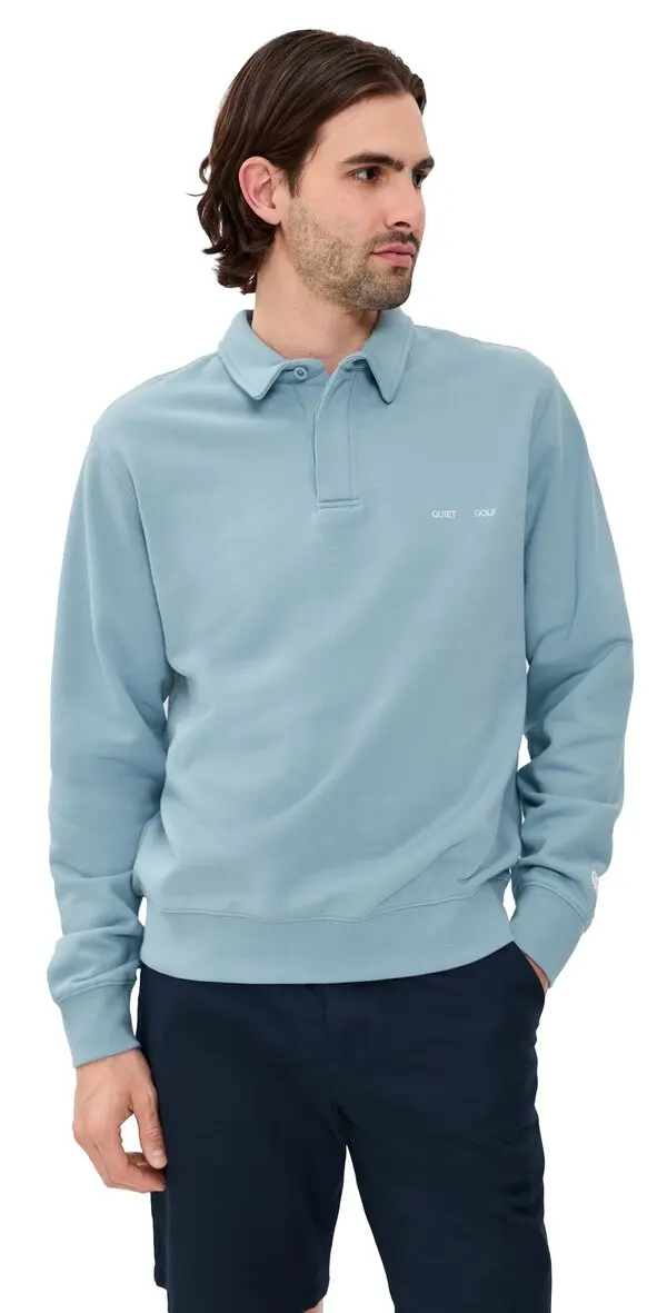 QUIET GOLF Monogram Washed Rugby Sweater