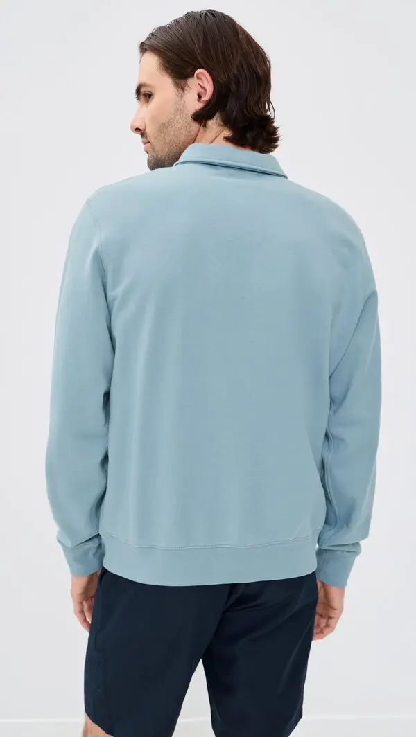 QUIET GOLF Monogram Washed Rugby Sweater